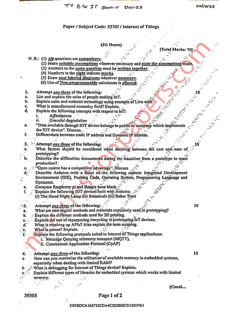 Paper 2 and 3 Q.2 | PDF