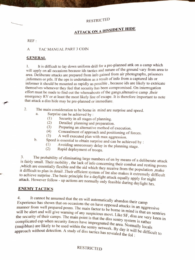 Tactical Guidelines for Attacking Dissident Camps | PDF | Normandy ...