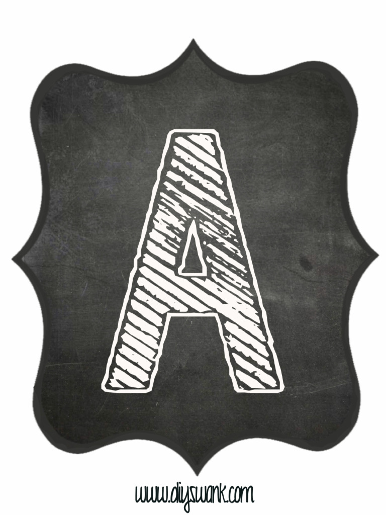 Printable - Chalkboard - Letter - A | PDF