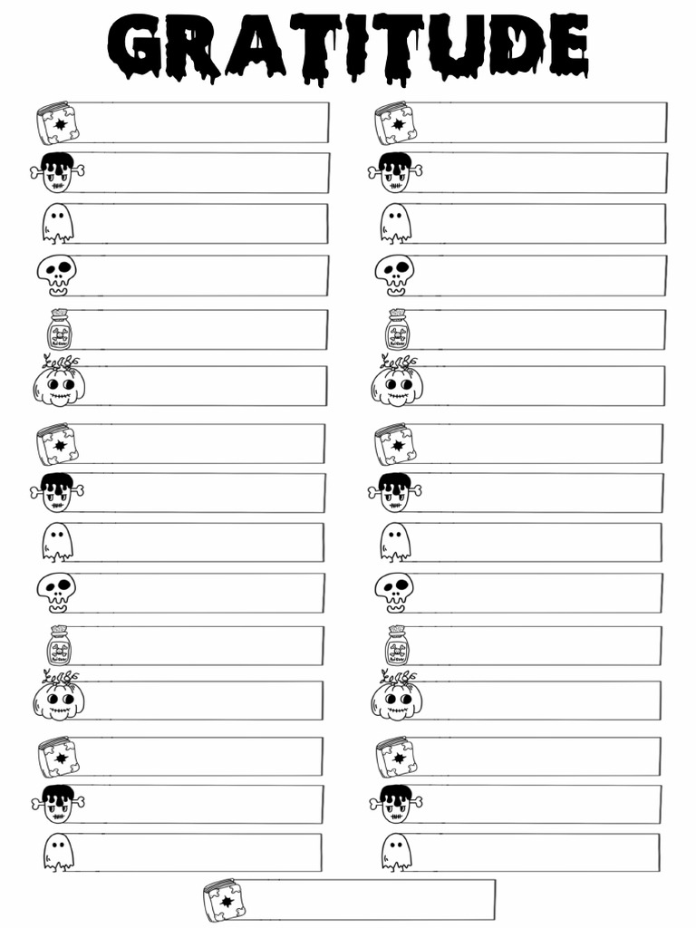 Halloween Themed Gratitude Log | PDF
