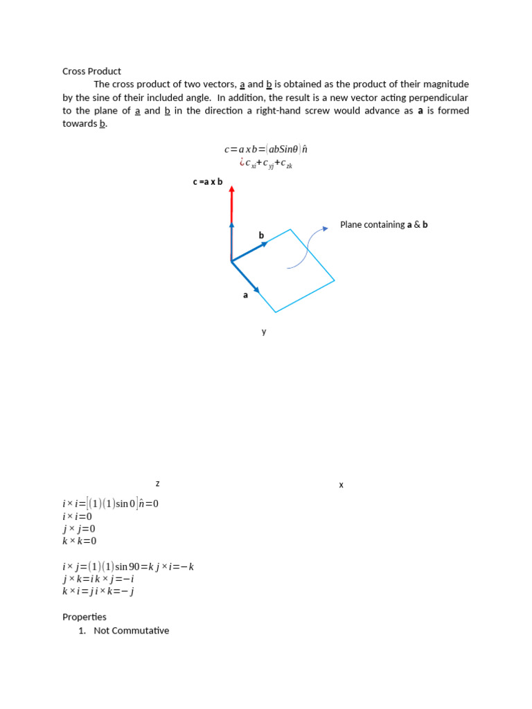 Lesson 2 Cross Product | PDF | Mathematical Analysis | Mathematical Objects
