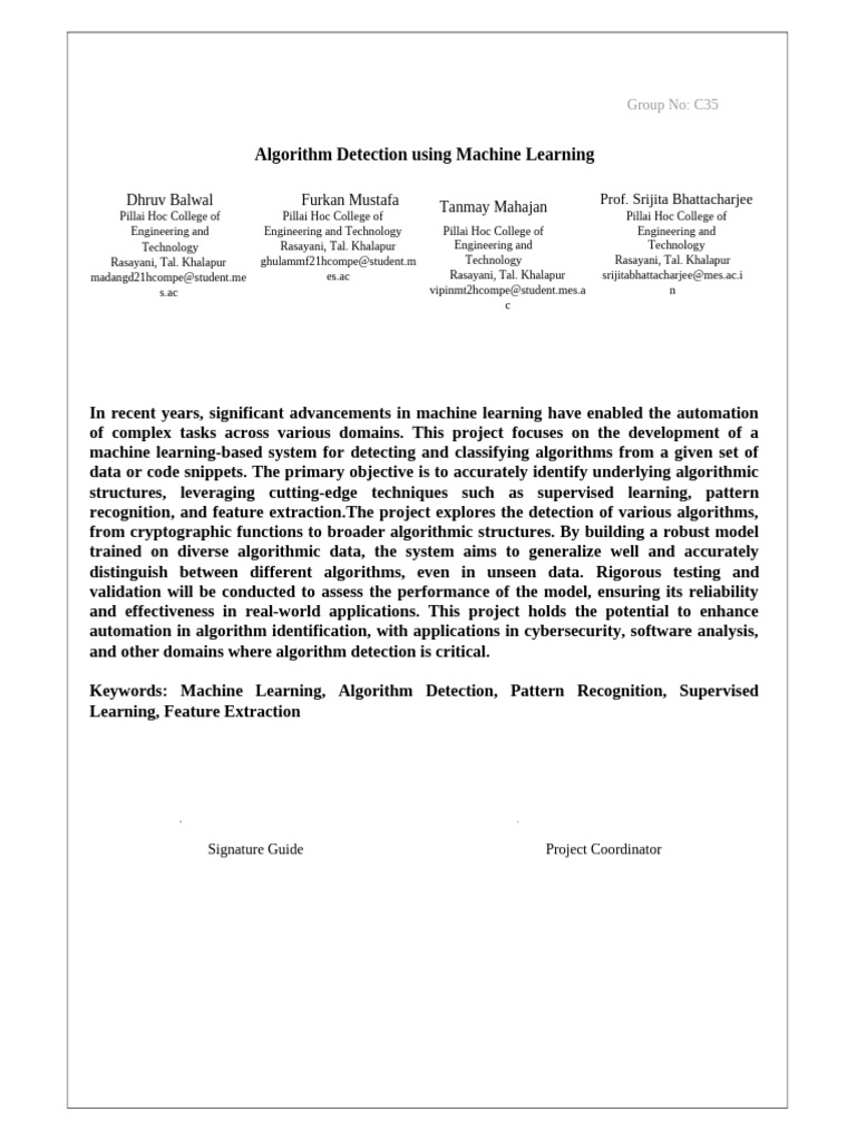 Major Project Abstract | PDF