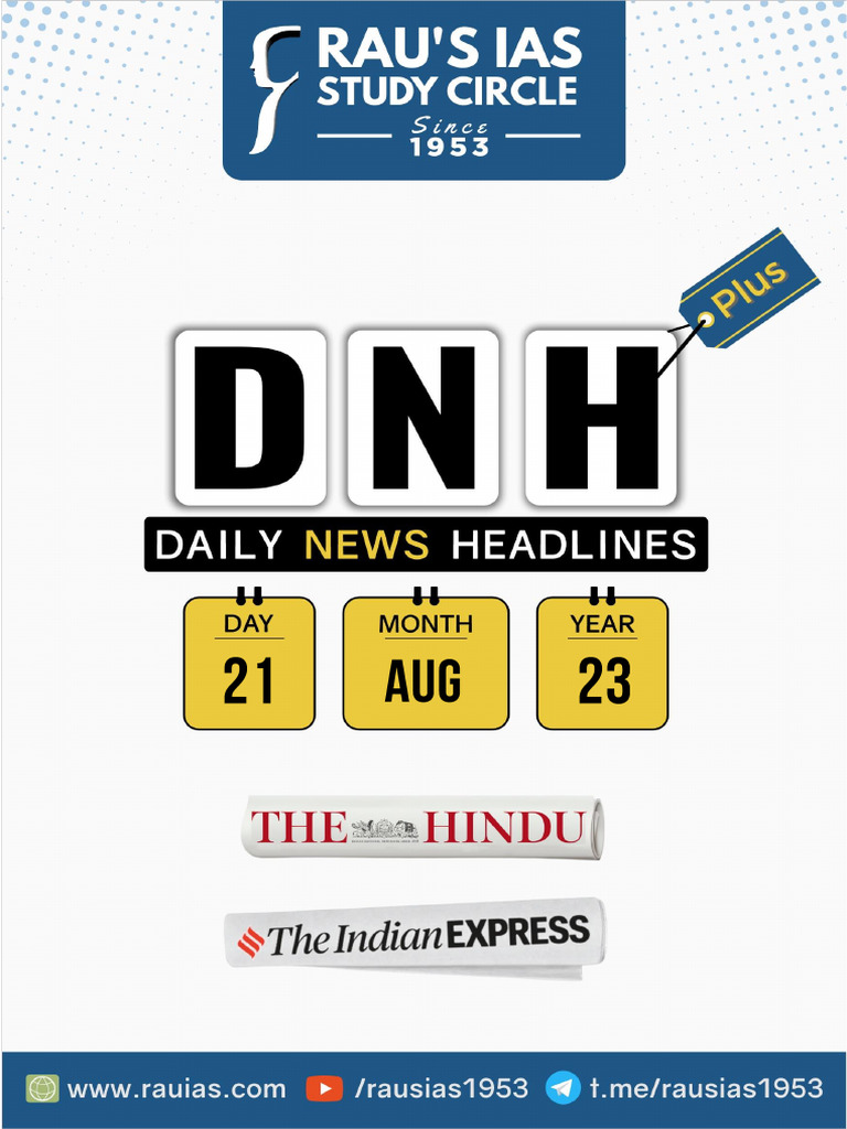 Raus IAS Study Circle DNH Plus (21st August 2023) | PDF