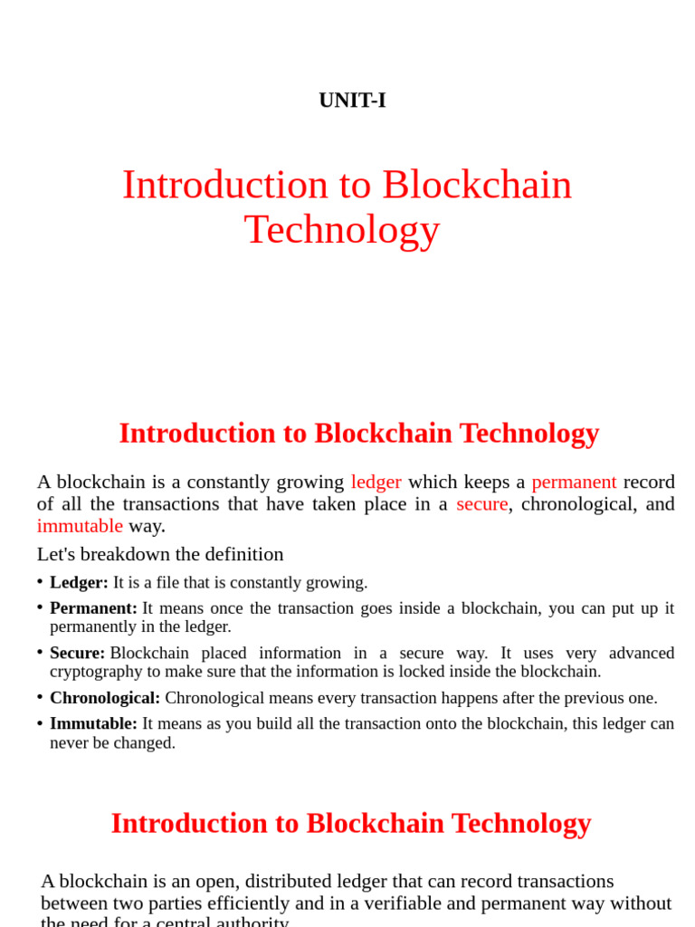 Introduction To Blockchain Technology | PDF | Distributed Computing | Computer Network