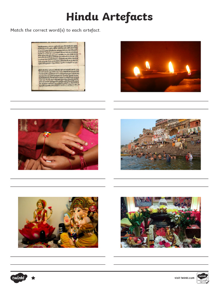 Cfe2 Re 126 Hindu Artefacts Differentiated Activity Sheets - Ver - 1 ...