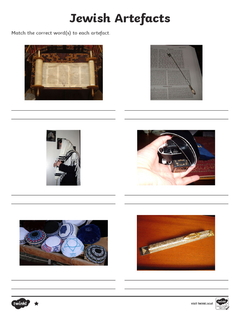 Cfe2 Re 142 Jewish Artefacts Differentiated Activity Sheets - Ver - 1 ...