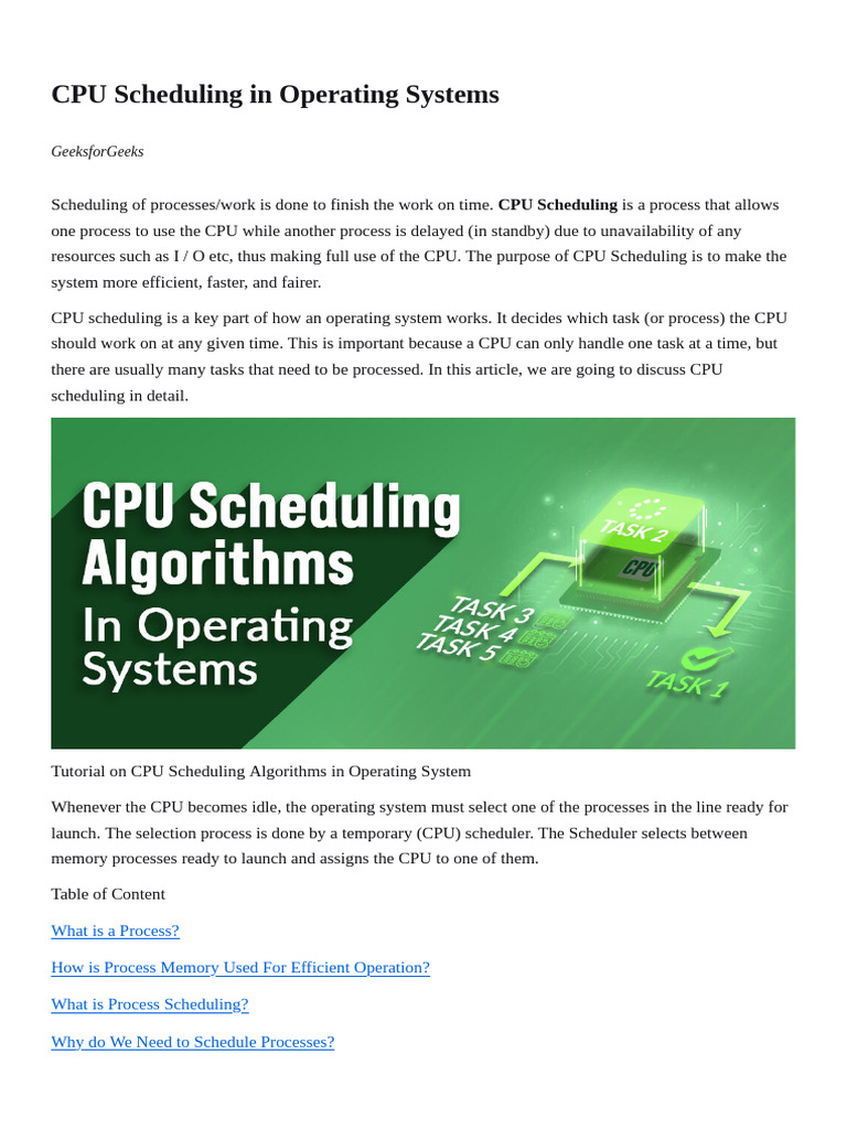 Cpu Scheduling In Operating Systems Pdf Scheduling Computing 5954