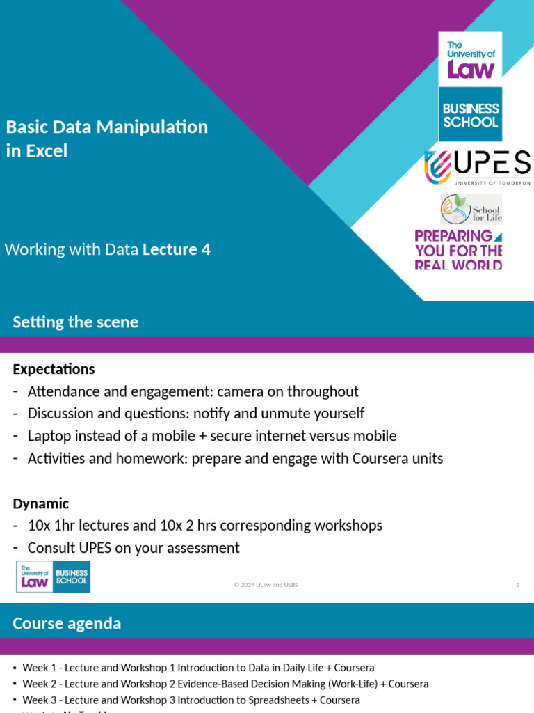 ULBS UPES Winter 2024 WWD Lecture 4 | PDF | Microsoft Excel | Numbers