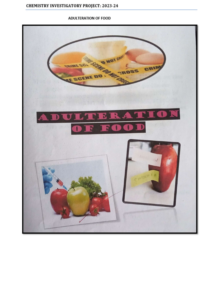 Chemistry Project | PDF | Foods | Lead