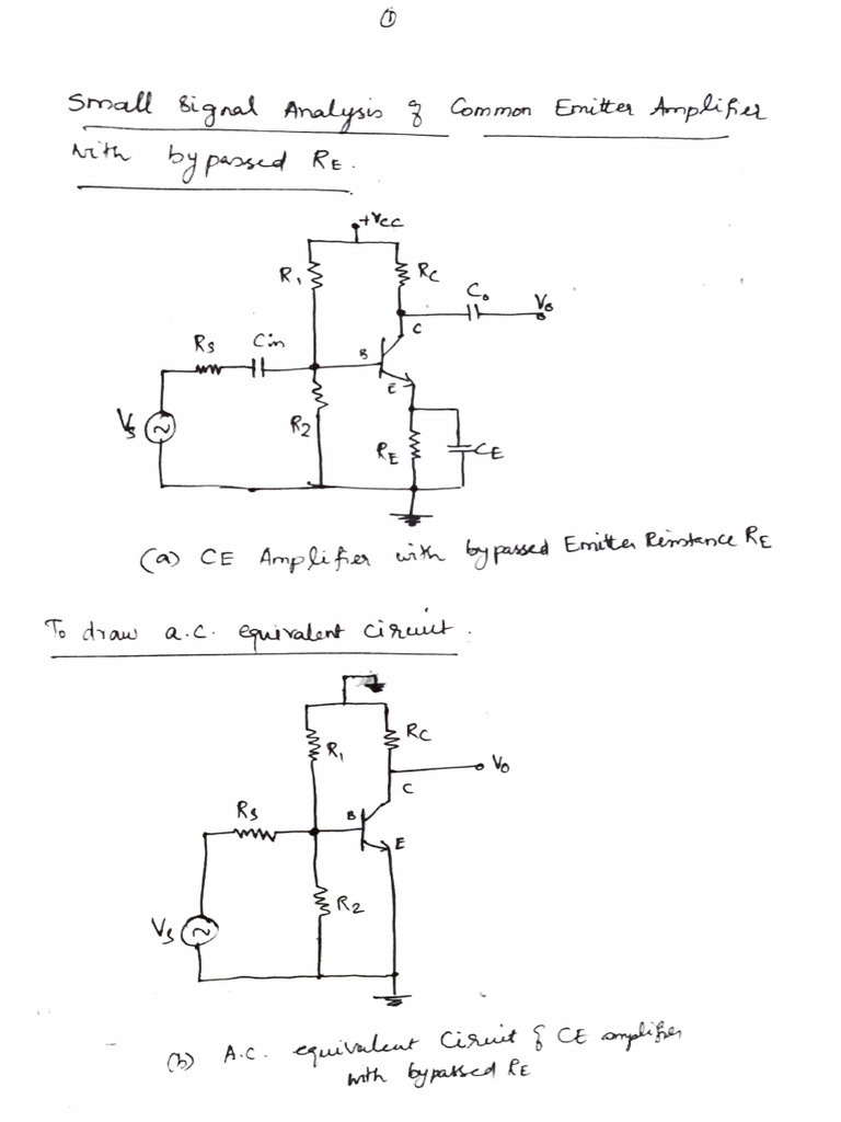 CE Amplifier Small Signal Analysis | PDF