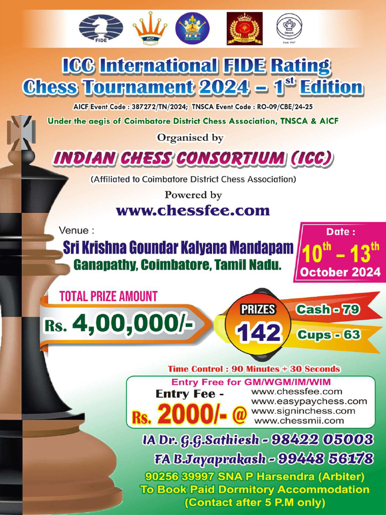 10-13 OCT ICC International Fide Rating Chess Tournament 2024 FINAL | PDF