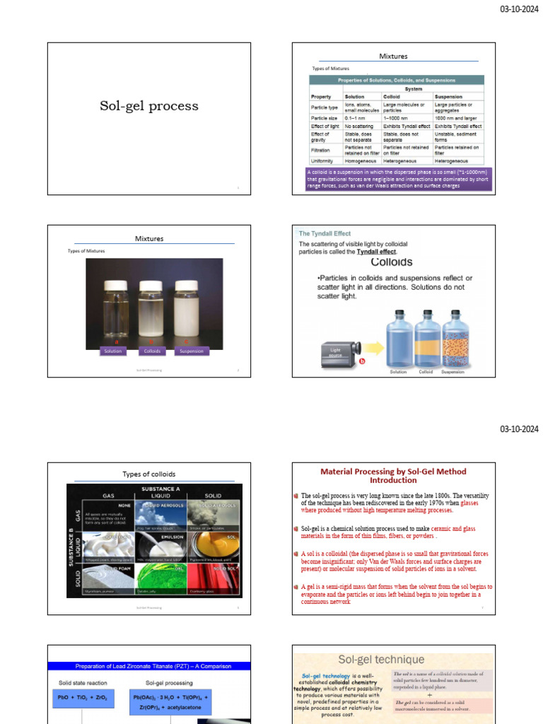 Sol-Gel Processing Techniques Overview | PDF | Condensed Matter Physics ...