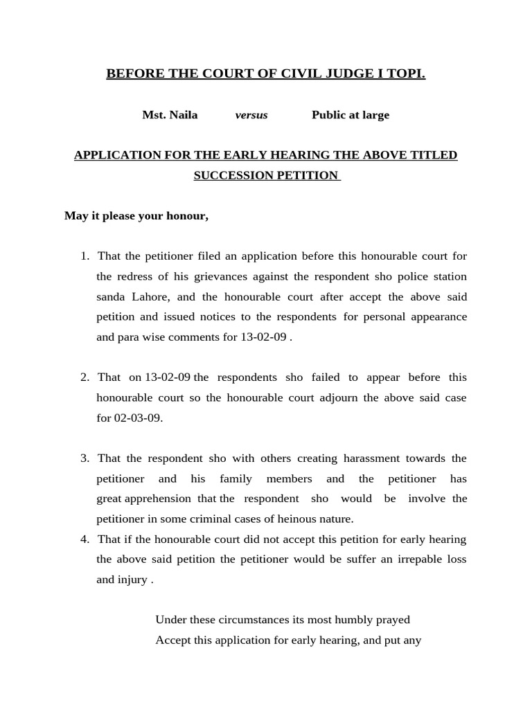 Early Hearing Application | PDF