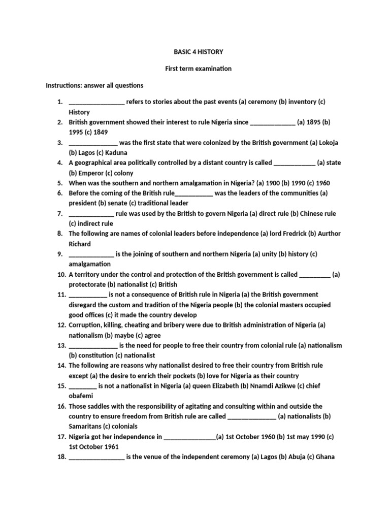 BASIC 4 HISTORY-WPS Office | PDF | Nigeria