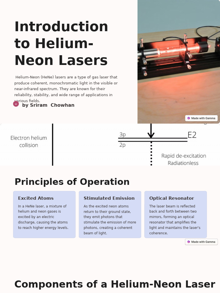 Introduction To Helium Neon Lasers | PDF | Laser | Electrodynamics