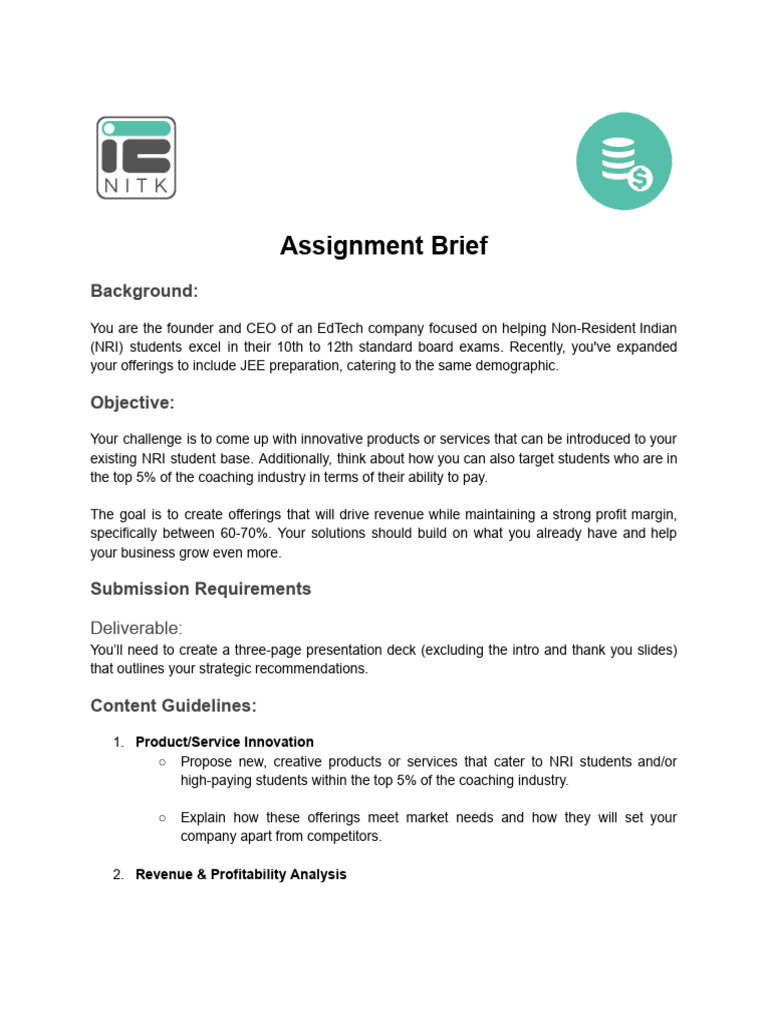 Capital Round 1 Assignemnt | PDF | Marketing Strategy | Profit (Economics)