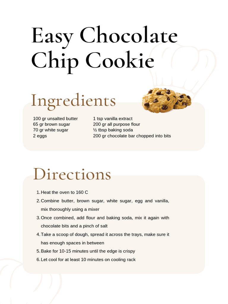 Easy Chocolate Chip Cookie Recipe | PDF