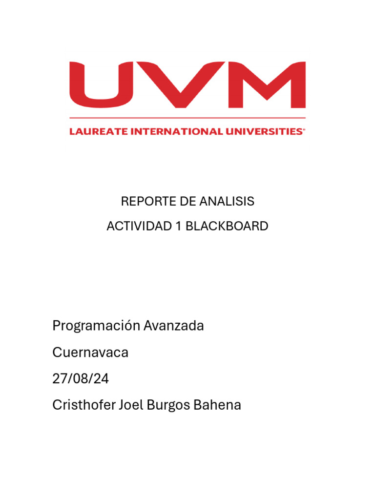 Programación Avanzada Cuernavaca 27/08/24 Cristhofer Joel Burgos Bahena ...