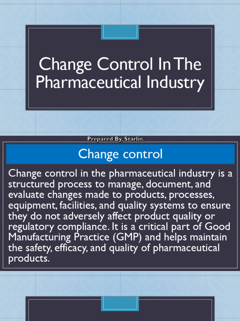 Pharma Change Control Essentials | PDF | Quality