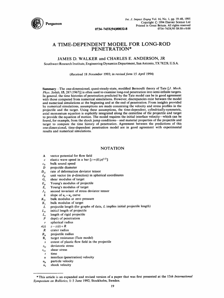 Armor.x.ijie - Vol16pp19 48.a Time Dependent Model For A Long Rod ...