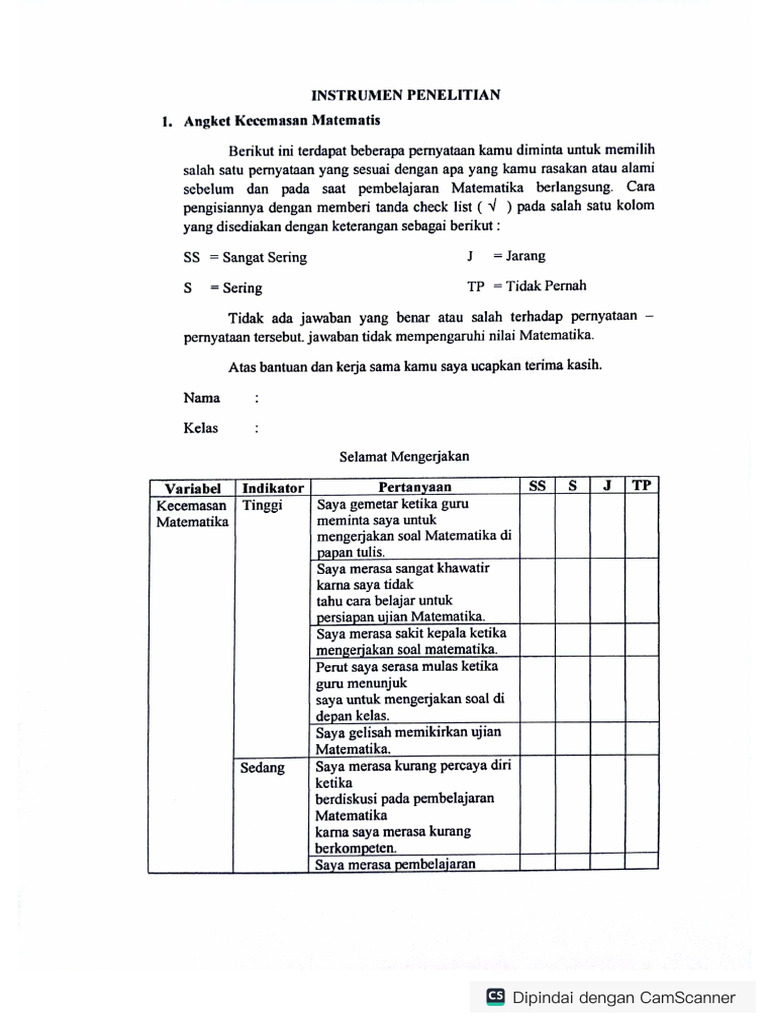 Instrumen Angket | PDF