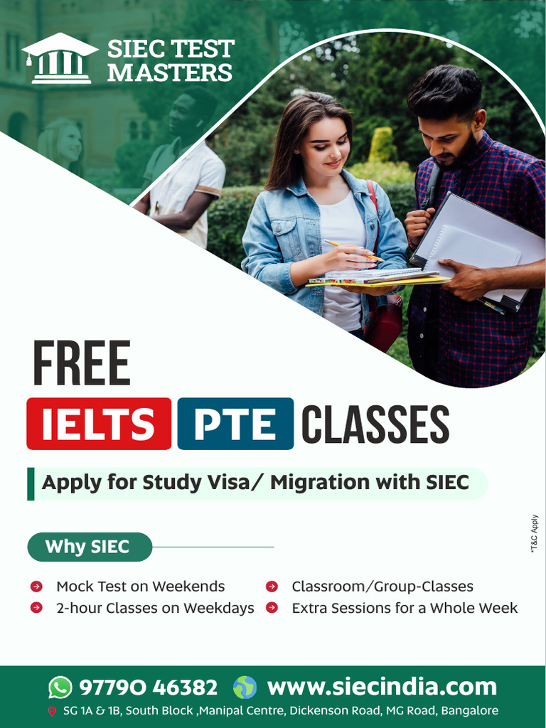 Free IELTS PTE Classes Poster | PDF