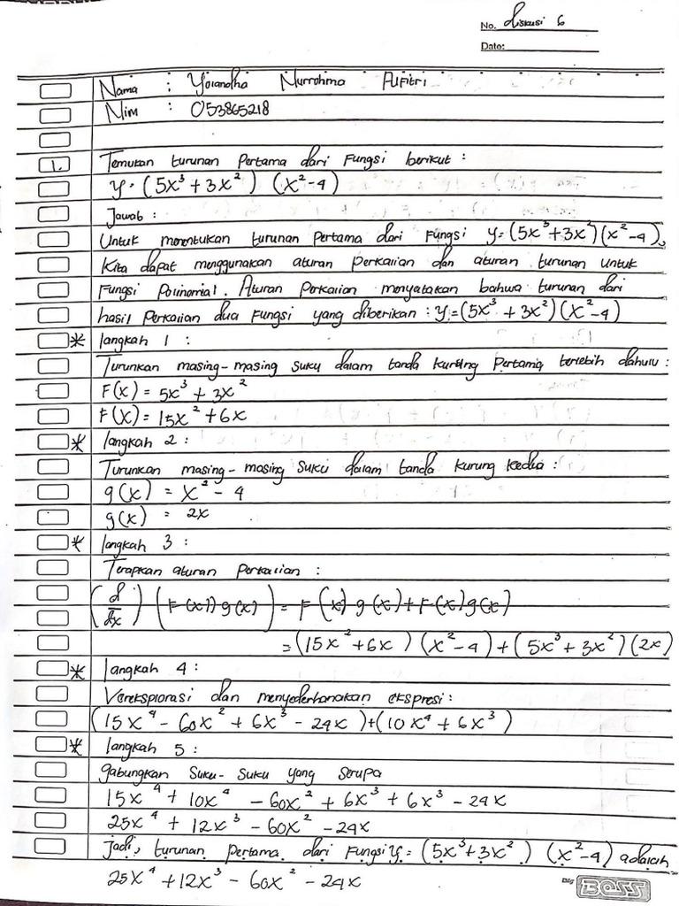Diskusi 6 Matematika Ekonomi Yolan | PDF