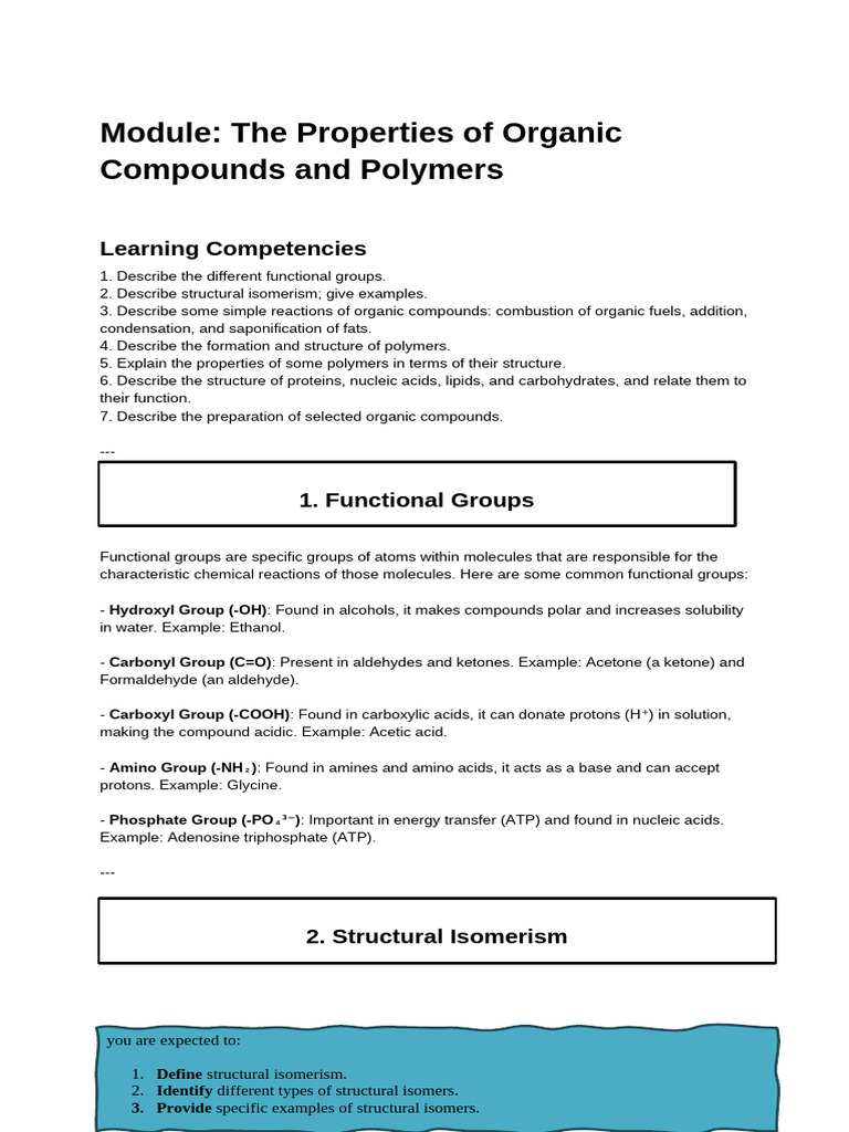 GEN CHEM Module and Notes | PDF | Isomer | Functional Group