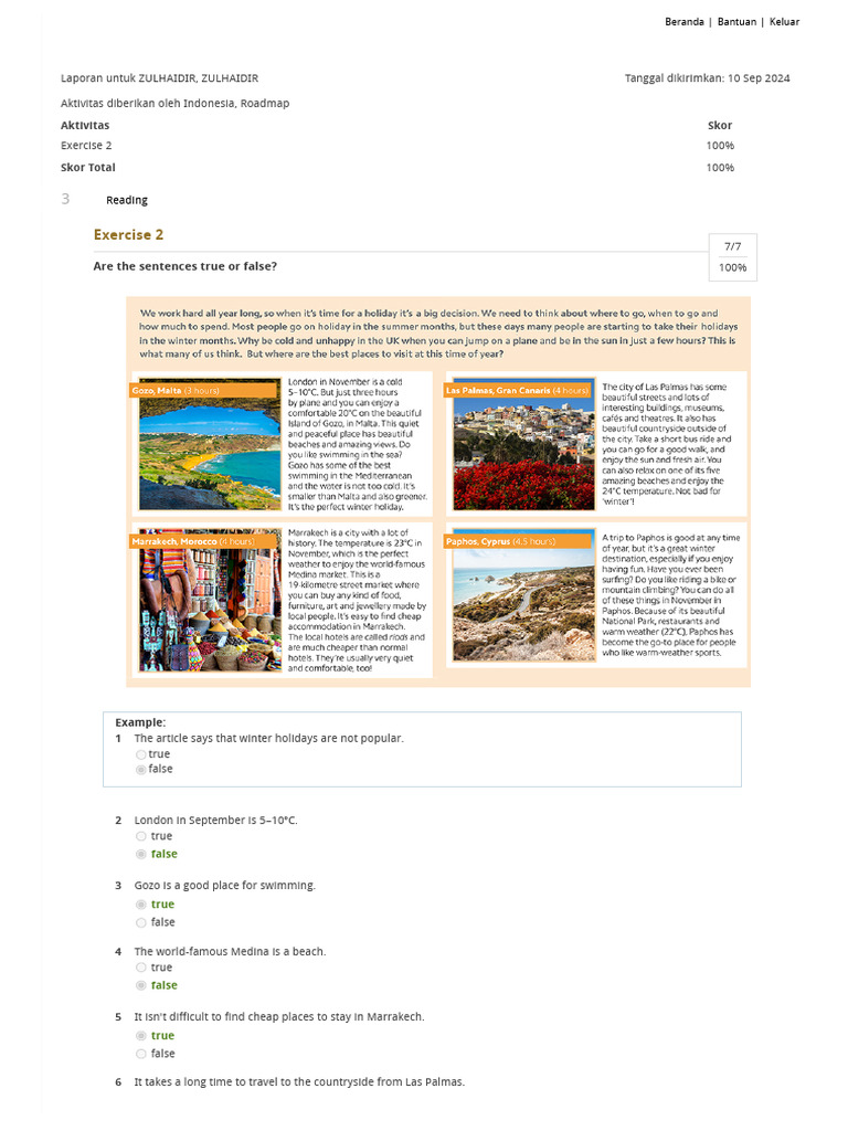 Exercise 2 - Mode - Laporan - Unit 3 - Reading - 210 - A2P - WIB - MyEnglishLab | PDF