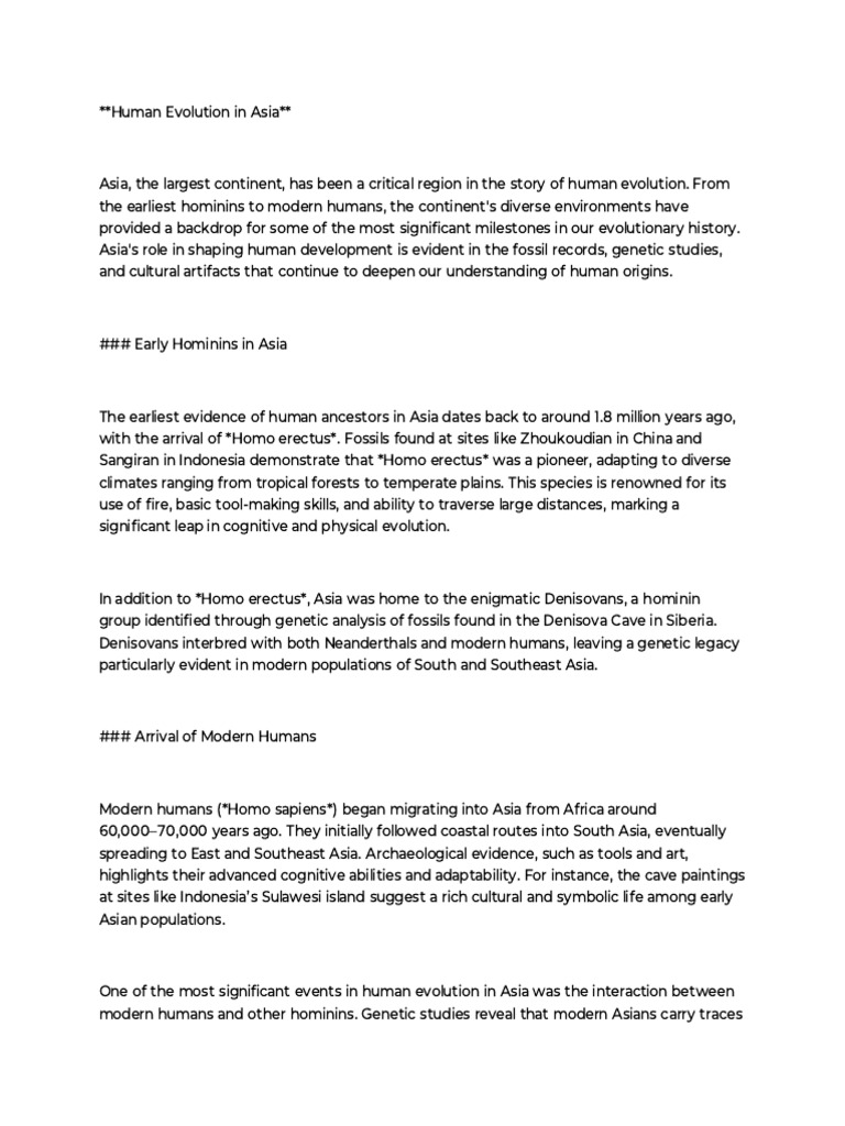 Human Evolution Pdf Human Evolution Human