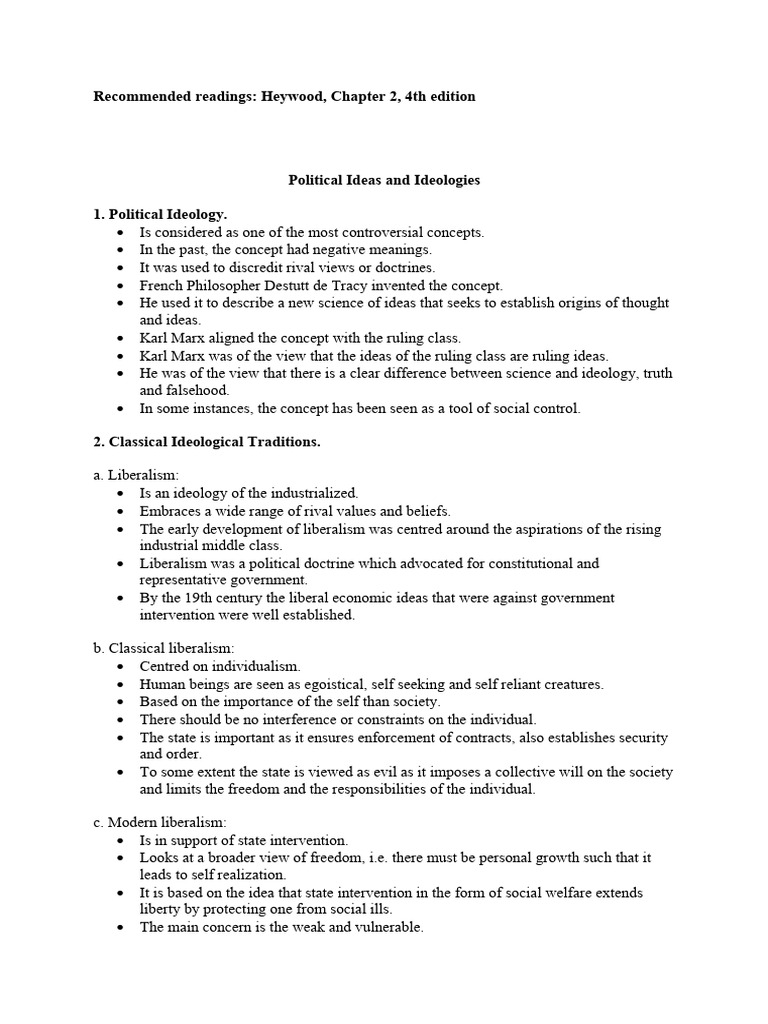 Ideas and Ideologies Political Science | PDF | Socialism | Liberalism