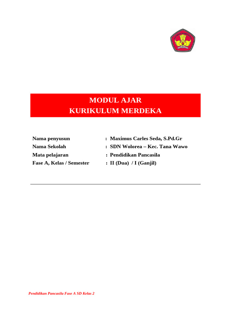 Modul Ajar PPKN Kelas 2 Kumer | PDF