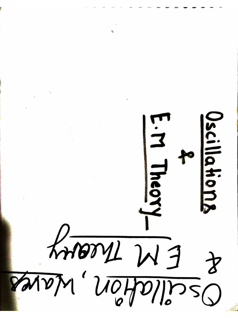 Physics (Paper - 2) em Theory and Oscillation | PDF