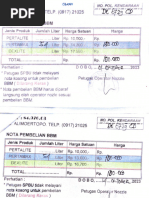 Contoh Nota Manual SPBU Pertamina | PDF