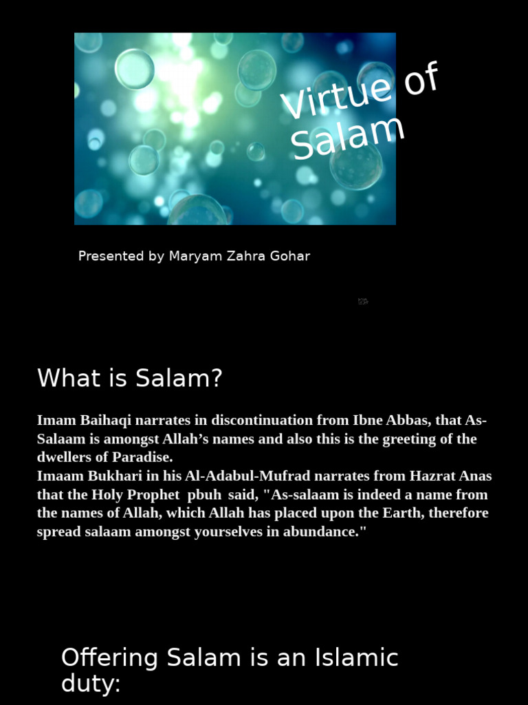Virtue of Salam | PDF | Muhammad | Islamic Branches