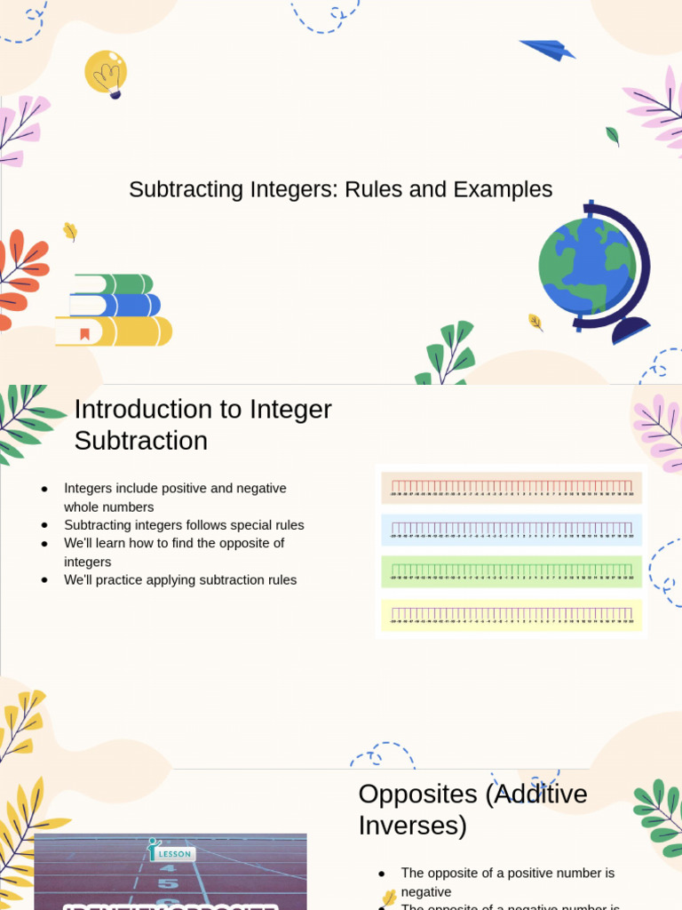 Integer Subtraction Rules Guide | PDF