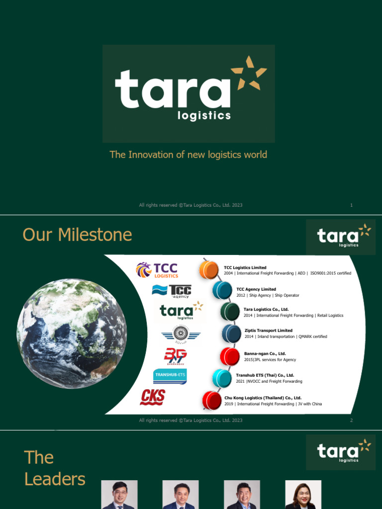 TARA Presentation Jan2024 - REV00 | PDF | Cargo | Logistics