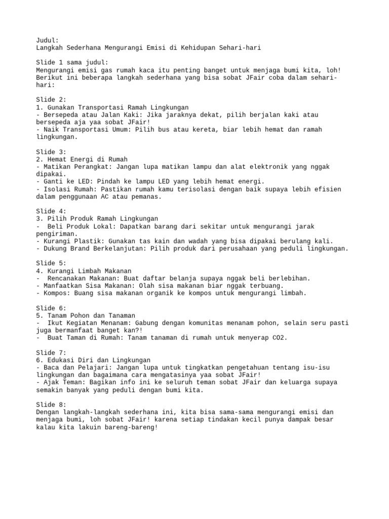 Brief Konten Feed Emisi | PDF