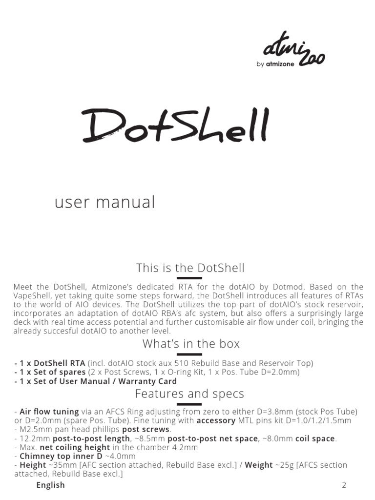 DotShell AIO User Manual | PDF