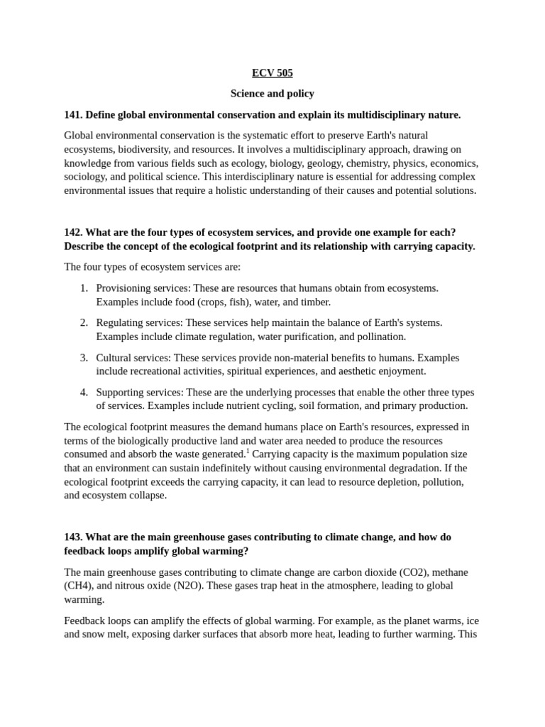 ECV 505 Science and Policy | PDF | Climate Change | Greenhouse Gas