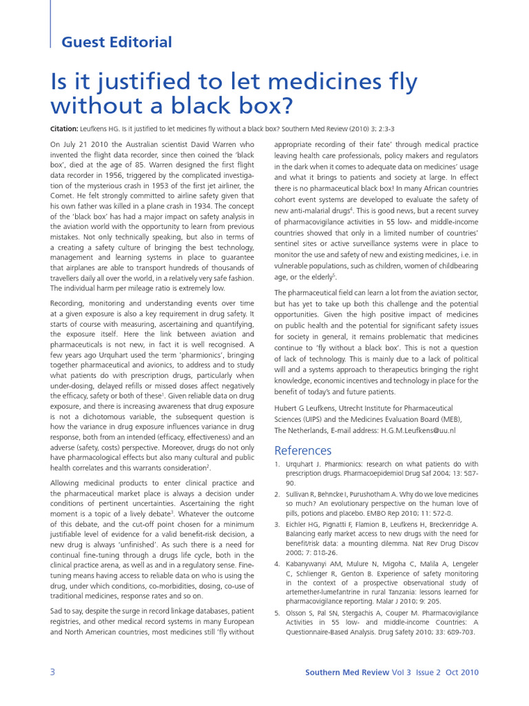 Black Box Warning - Origin | PDF | Flight Recorder | Pharmacovigilance
