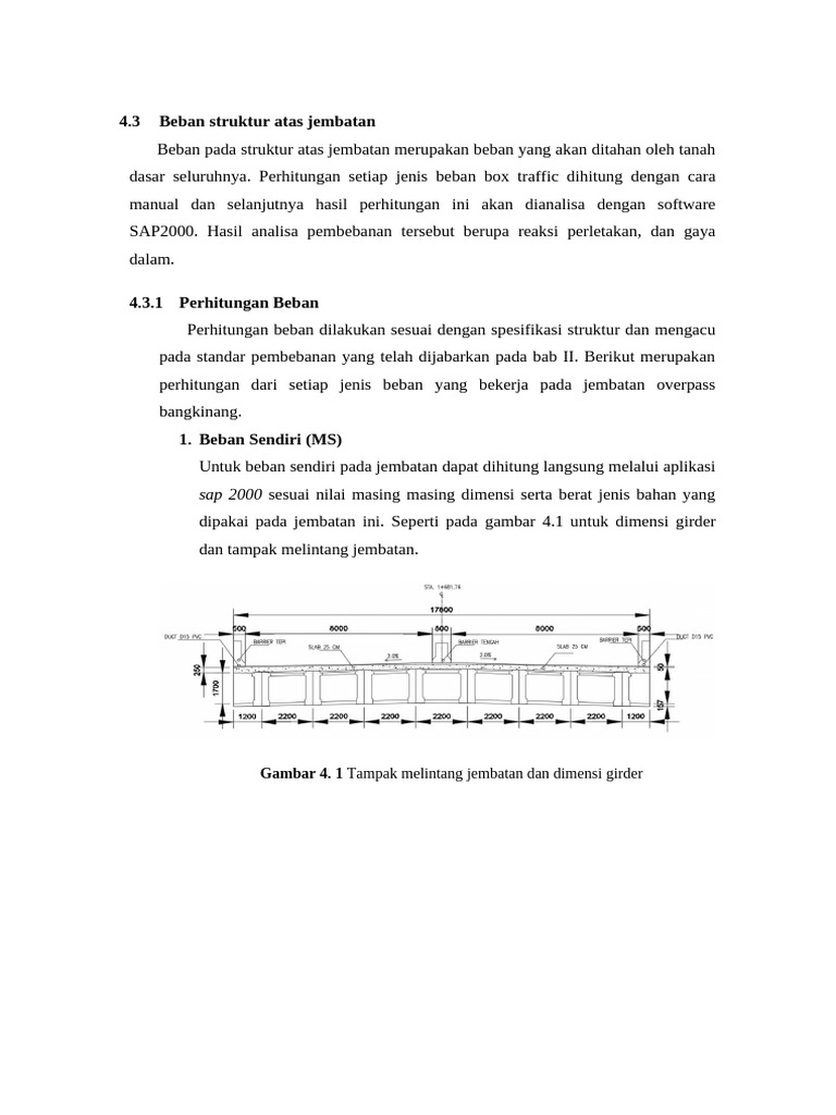 Beban Struktur Atas Jembatan | PDF