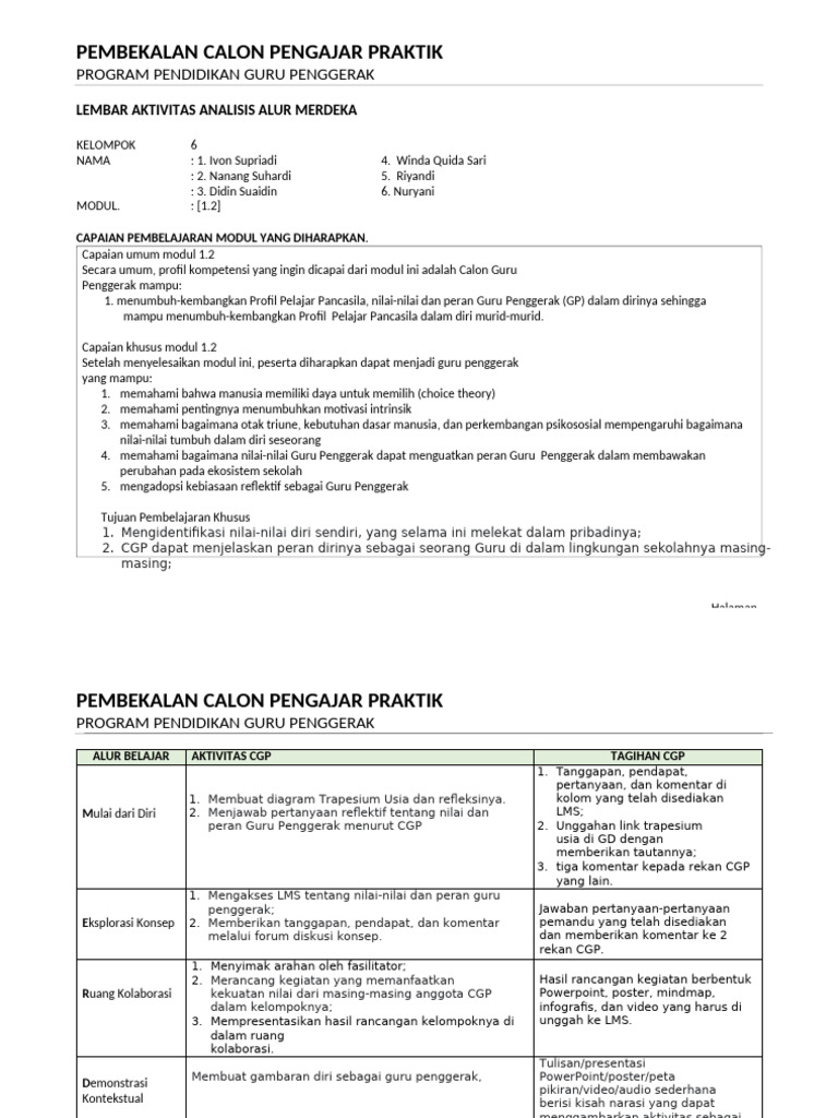 LA - Modul 1.2-Kel 6 | PDF
