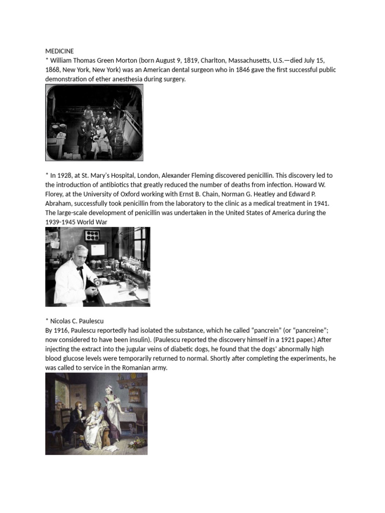 Key Medical Innovations and Discoveries | PDF | Wright Brothers | In ...