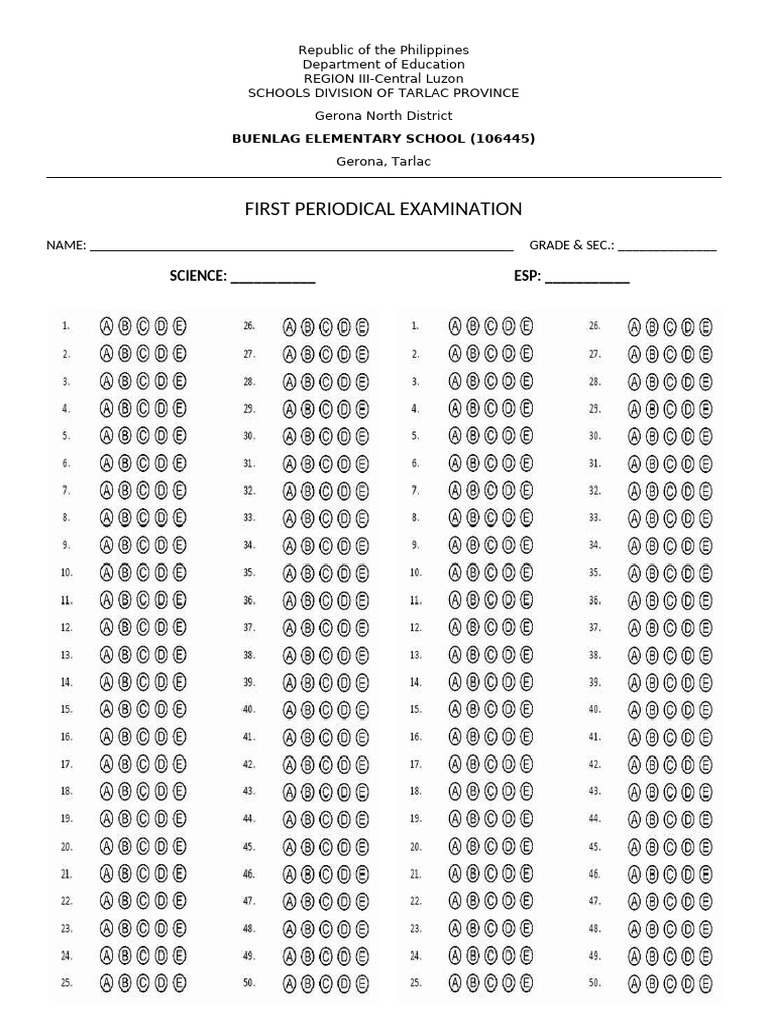ANSWER Sheet | PDF