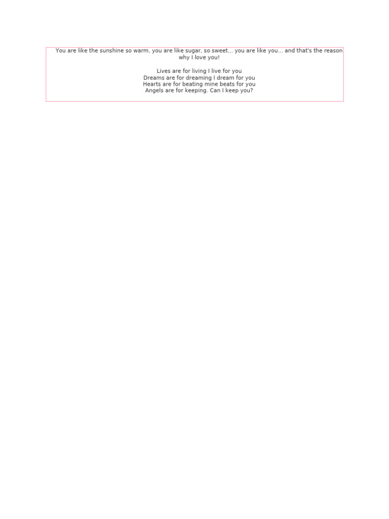 You Are Like The Sunshine So Warm | PDF