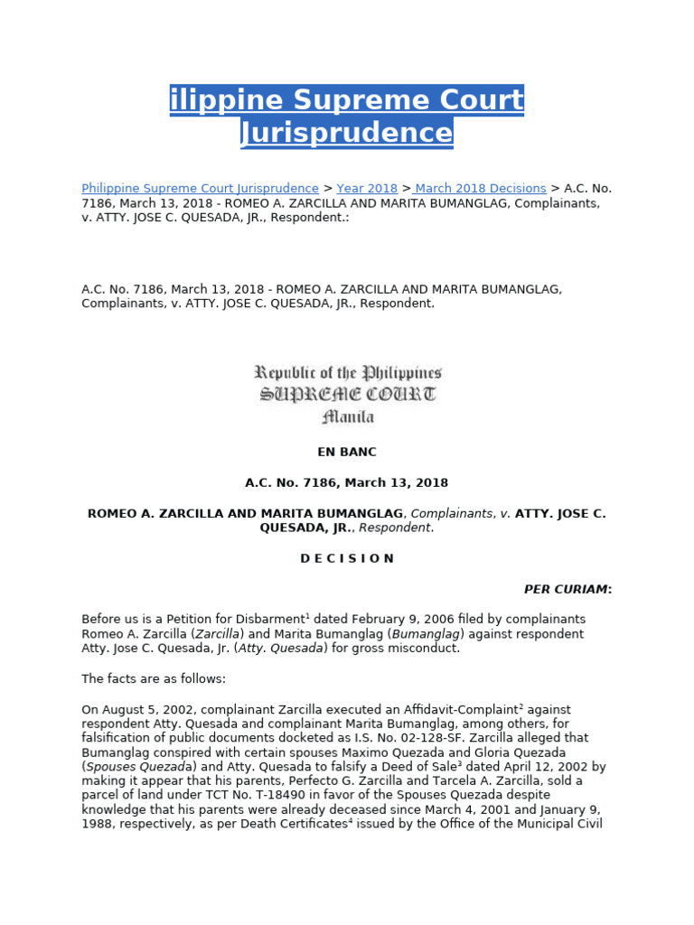 BUMANGLAG V Quesada | PDF | Notary Public | Fine (Penalty)