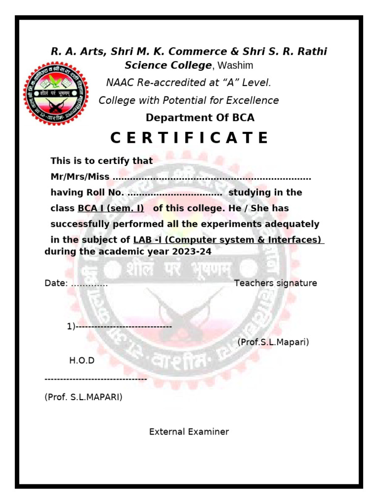 Certificate CSI | PDF