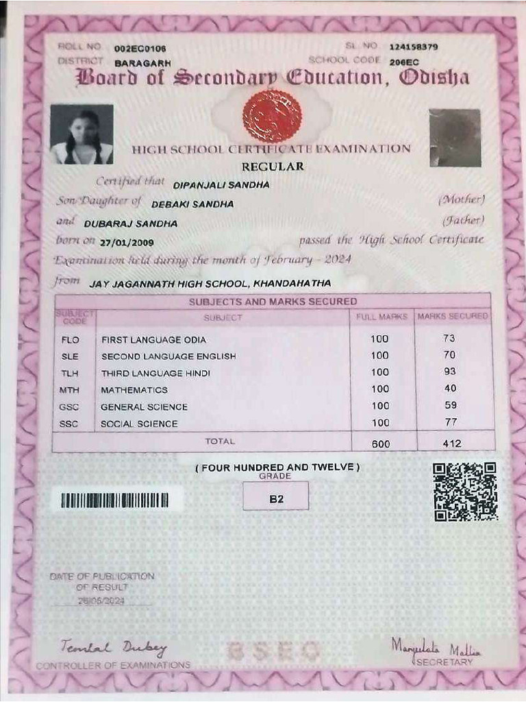 10th Certificate | PDF