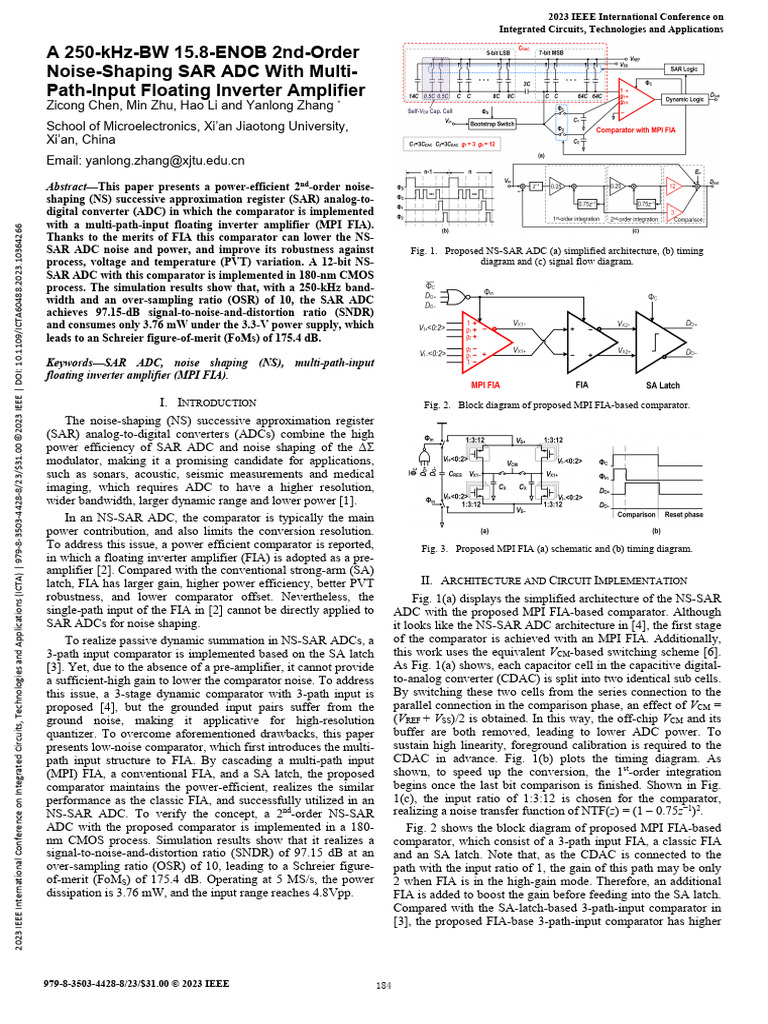 A 250-kHz-BW 15.8-ENOB 2nd-Order Noise-Shaping SAR ADC With Multi-Path-Input Floating Inverter ...